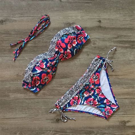 High Waist Women Push Up Padded Bra Bandage Bikini Set 2018 New Arrival