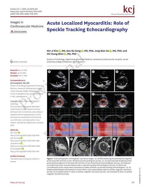 Pdf Acute Localized Myocarditis Role Of Speckle Tracking