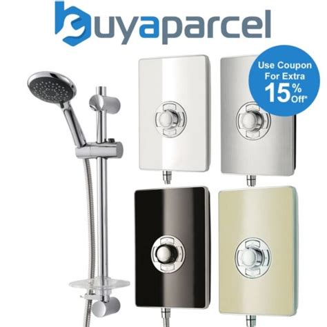 Triton Aspirante Electric Shower Black White Metal Steel Riviera Sand 8