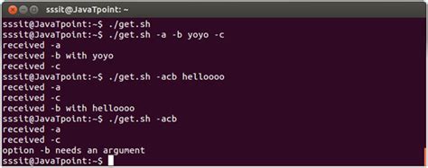 get shell script options with getopts javatpoint linux shell