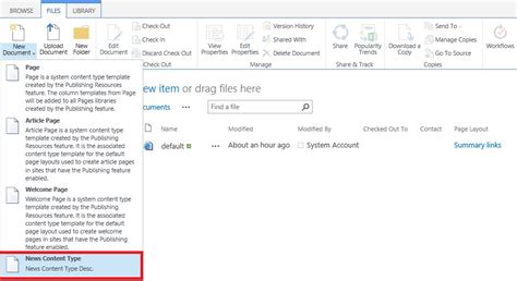 add wiki page content type to document library