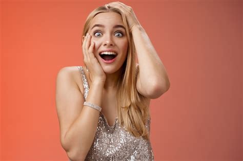 Premium Photo Astonished Pleased Lucky Young Attractive Woman