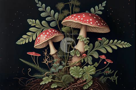 Amanita Muscaria Dark Cottagecore Wall Art Mushroom Decor Witchy