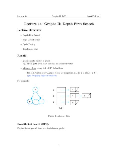 mit introduction to algorithms lecture 14 depth first search dfs