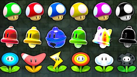 All Mushroom Flower And Cat Bell Power Ups In Super Mario 3d World
