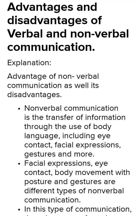 1 communication skills ii write pros and cons of verbal non verbal