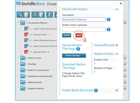 training tip delete multiple documents at once within bundledocs