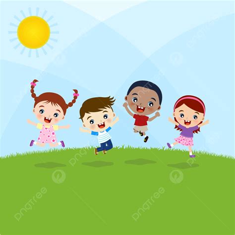 العالم متعدد الثقافات الاطفال العرق الاطفال العشب المتجه عِرق أطفال