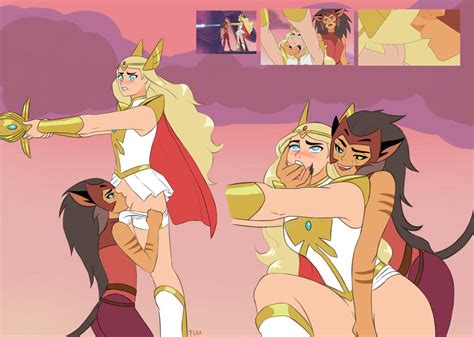 Rule 34 2girls Adora Armor Blonde Hair Blue Eyes Blush Blushing Brown