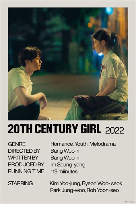 20th Century Girl Movie Poster Romance Movies Korean Drama Korean