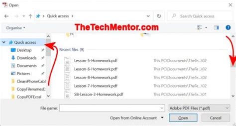 copy multiple pdf file names to excel