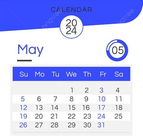 2024 Mes Calendario Mayo Simple Azul Png 2024 Mes Calendario Png Y