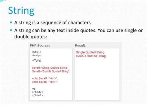 php string single quoted php string double quoted php string