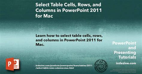 select table cells rows and columns in powerpoint 2011