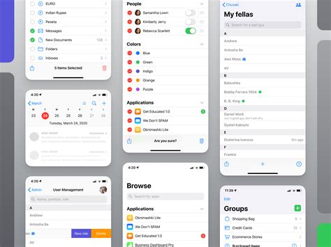 figma ios ui kit table view components and list design by roman