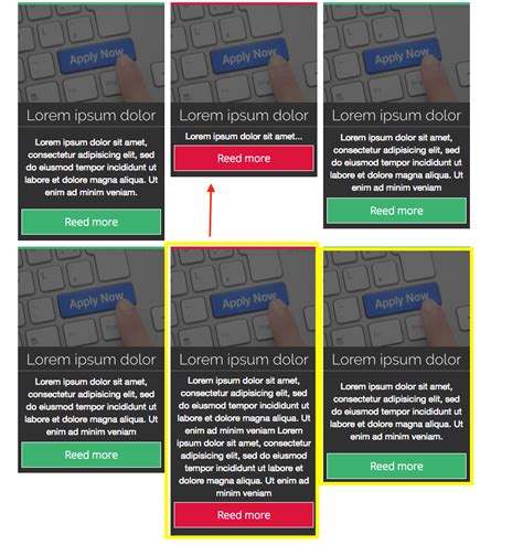 html how permanently align div of a stacked element