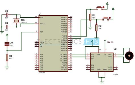 interfacing dc motor with 8051 microcontroller using l293d