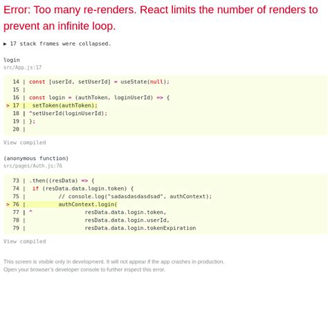 reactjs why this error too many re renders react limits the number
