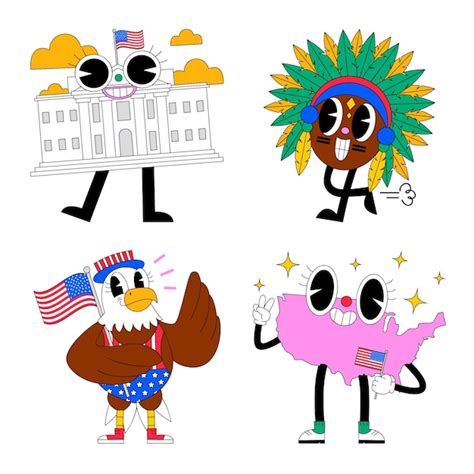 Free Vector Acid Usa Stickers Collection