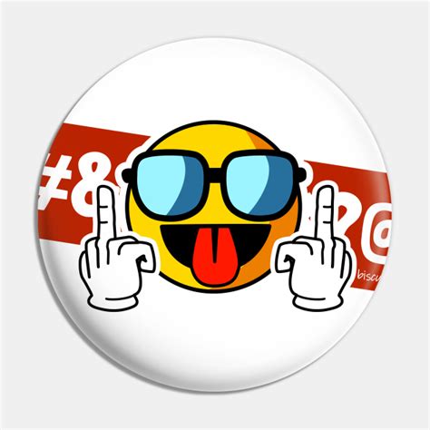 Middle Finger Funny Emoji Smiley 2 Smiley Face Pin Teepublic