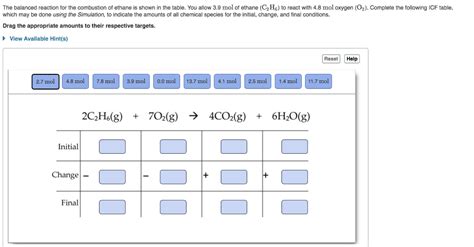 Solved The Balanced Reaction For The Combustion Of Ethane Is