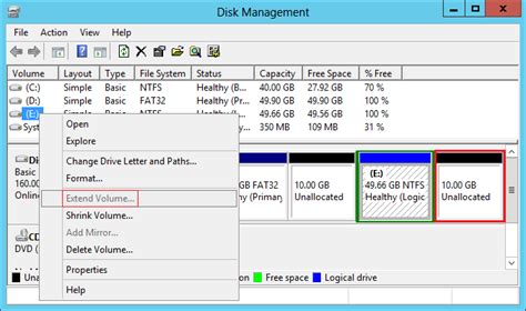 come estendere il volume con diskpart cmd in windows server 2012 r2