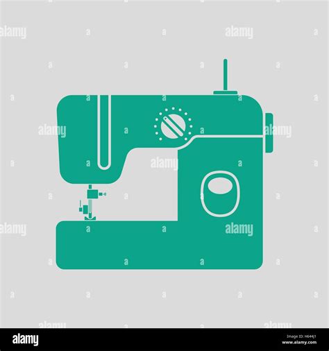 Modern Sewing Machine Icon Gray Background With Green Vector