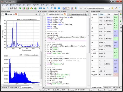 the spyder python development environment is shown it has