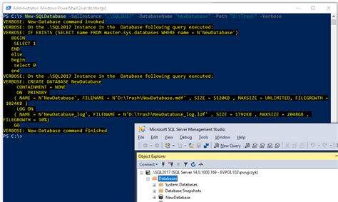 is it possible to create a database in sql server with powershell
