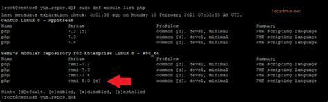 how to install php 8 on centos rhel 8 tecadmin