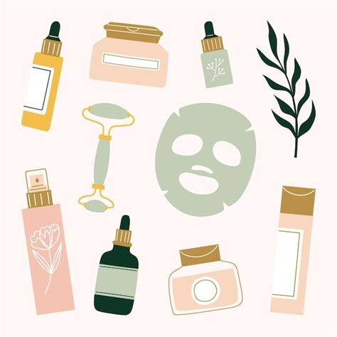 Premium Vector Skincare Routine Products Sheet Mask Face Roller