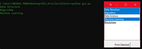how to get selected value from listbox in tkinter