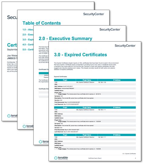 certificate expiry report sc report template tenable®