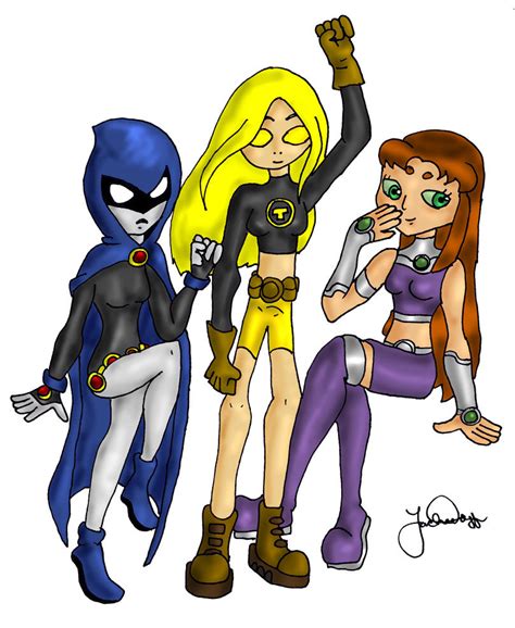 Terra Raven And Starfire By Duckman272 On Deviantart