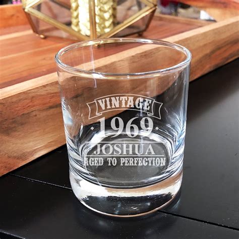 Aged To Perfection Custom Personalized Whiskey Rock Glass Etsy