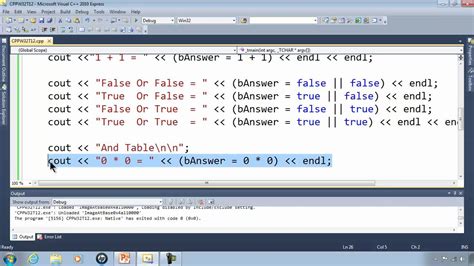 c win32 console tutorial 12 simple truth tables boolean algebra