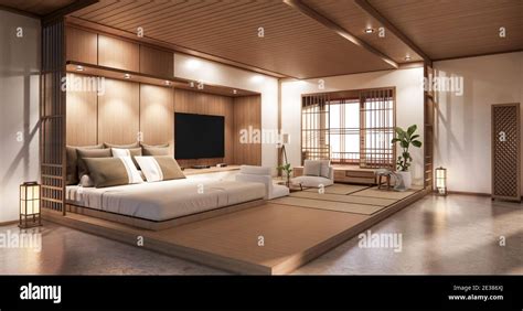 Bed Room Japanese Design On Tropical Room Interior And Tatami Mat Floor