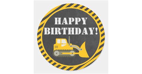 Construction Birthday Stickers Zazzle