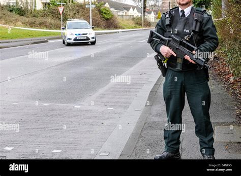 A Police Service Of Northern Ireland Psni Police Officer Armed With