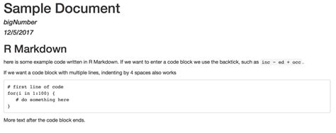 [solved] format code as a code block in r markdown r
