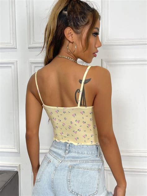 Shein Qutie Cami Top Mit Blümchen Muster Und Rüschen Aktuelle Trends