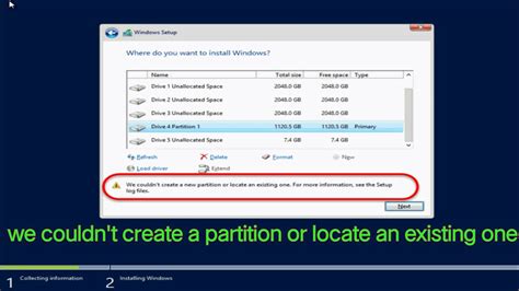 fix we couldn t create a new partition or locate an existing one
