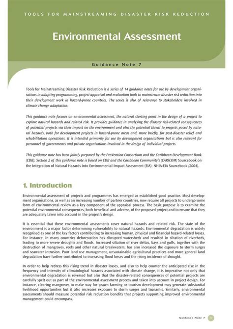 8 Environmental Assessment Templates Pdf
