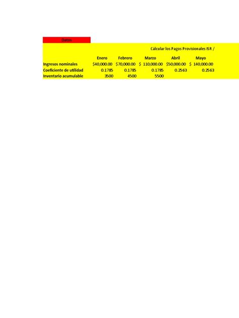 Ejercicio Calculo De Isr Persona Moral Pdf