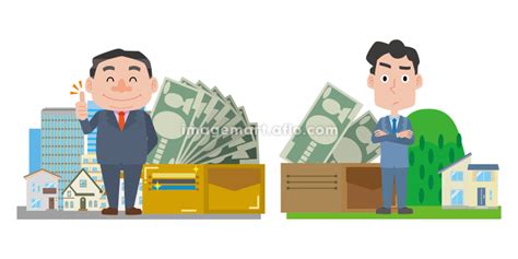 都会と地方の賃金格差のイラスト素材 [184960185] イメージマート