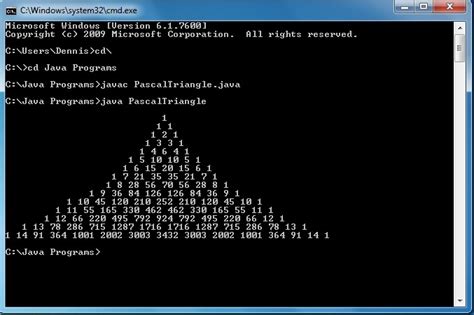 algorithms in java generating pascal s triangle