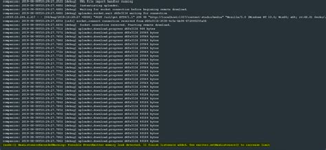 companion maxlistenersexceededwarning when attempting to upload from