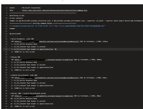 test passed in postman but fails in azure newman 🌱 just getting