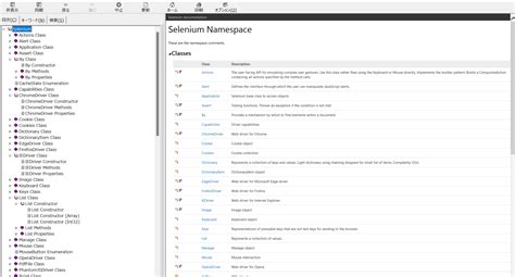 【seleniumbasic】クラス、メソッド、プロパティ一覧表（日本語版） excel vba