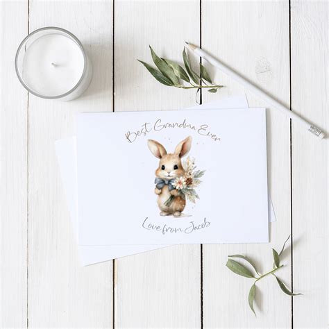 Personalised Best Grandma Ever Rabbit Card By Andrea Fays